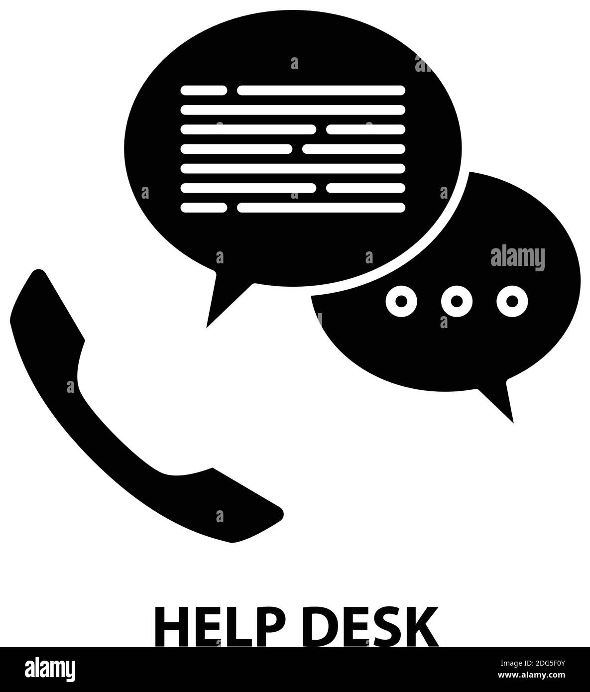 help desk symbol icon, black vector sign with editable strokes, concept ...
