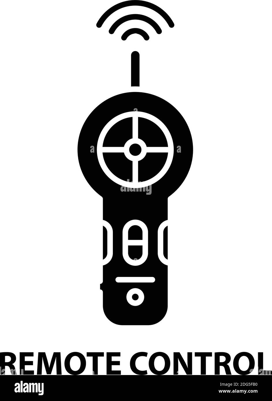 remote control icon, black vector sign with editable strokes, concept ...