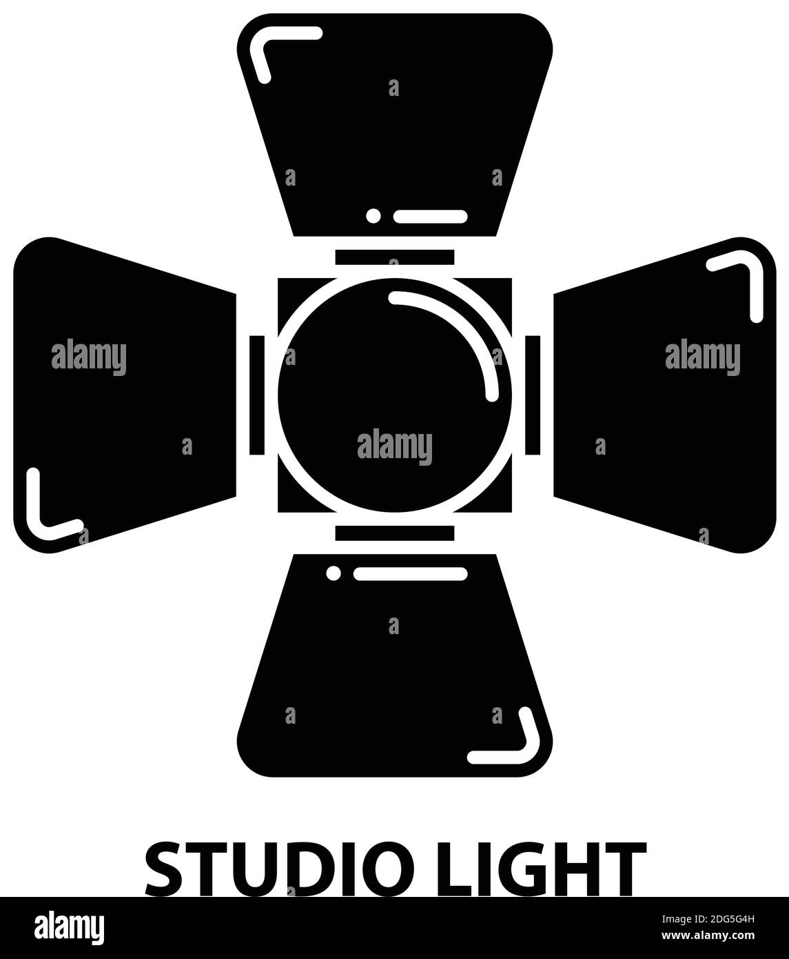 studio light icon, black vector sign with editable strokes, concept ...