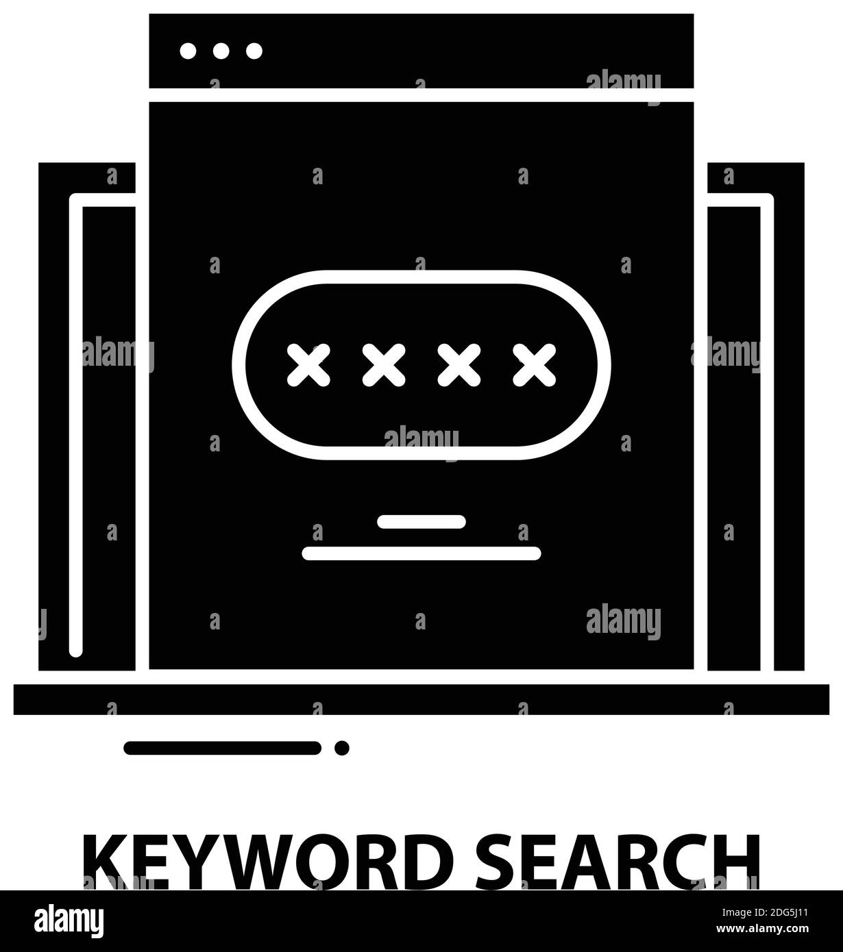 keyword search icon, black vector sign with editable strokes, concept ...