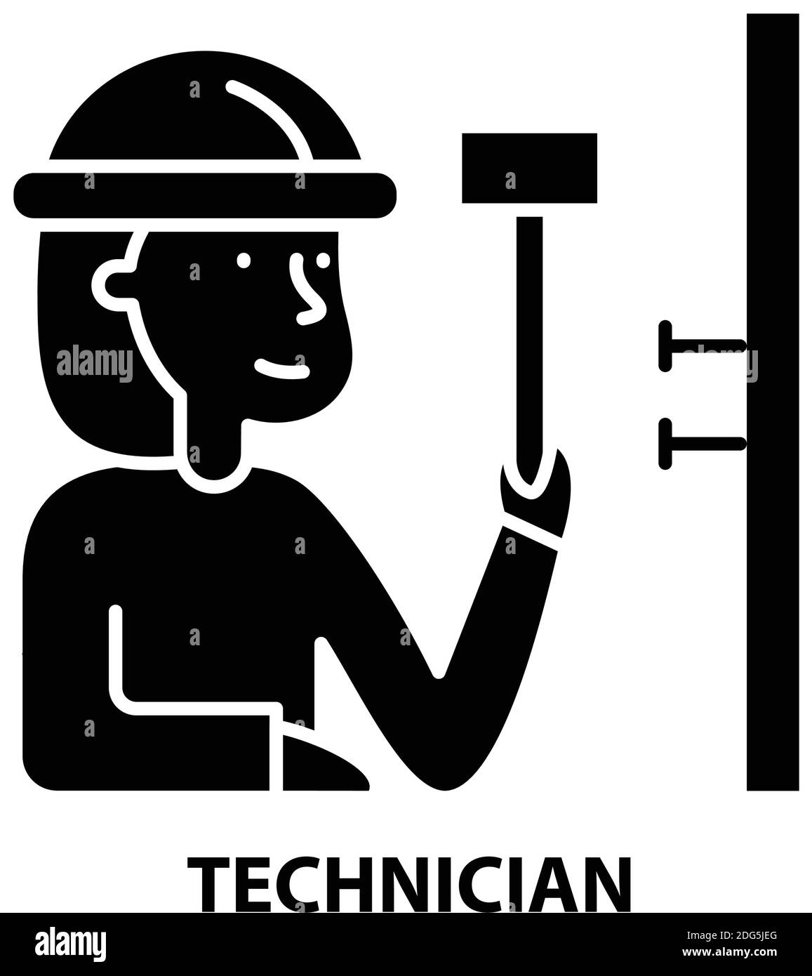 technician icon, black vector sign with editable strokes, concept ...