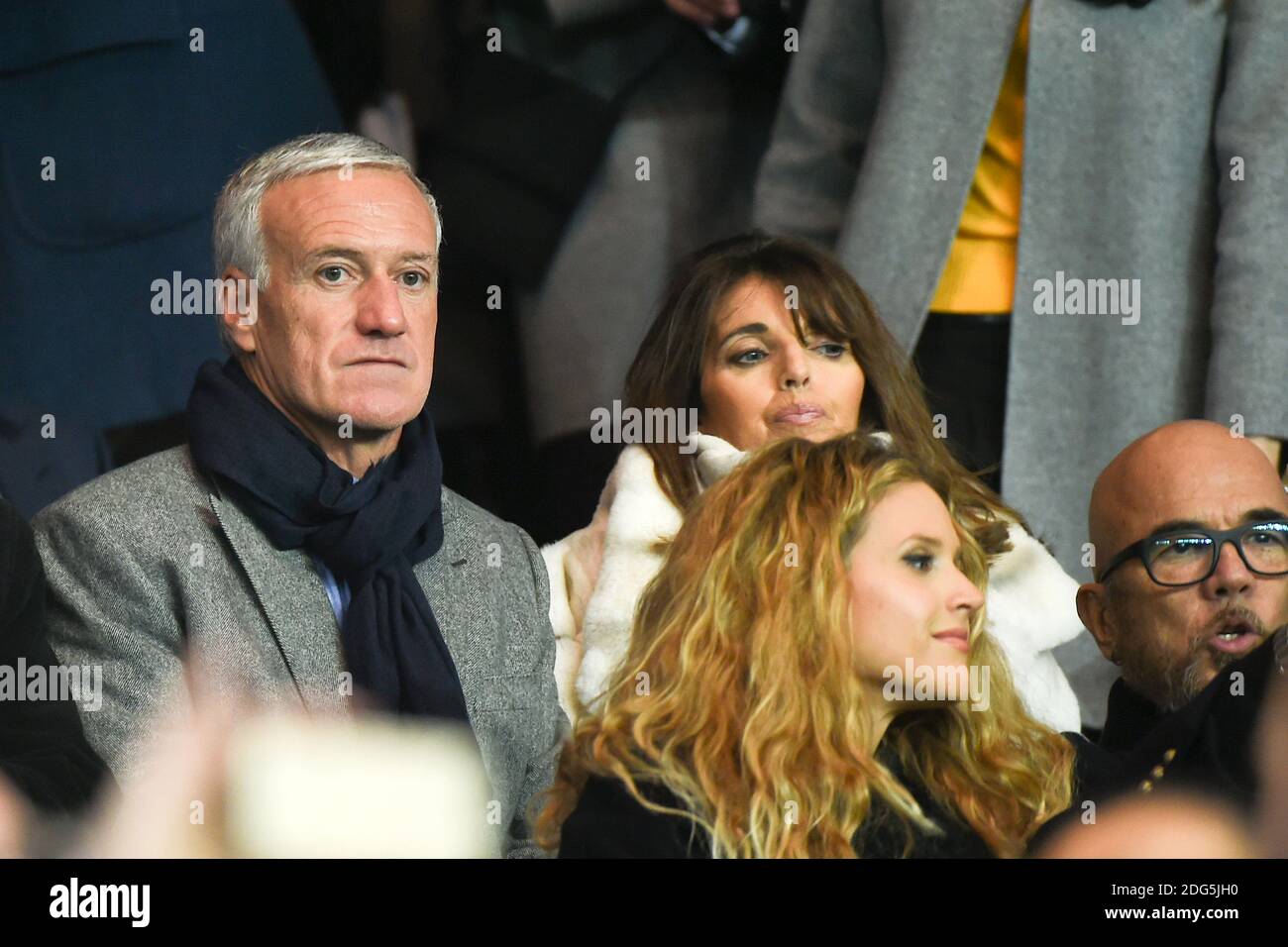 Didier Deschamps and his wife watching from the stands the UEFA ...