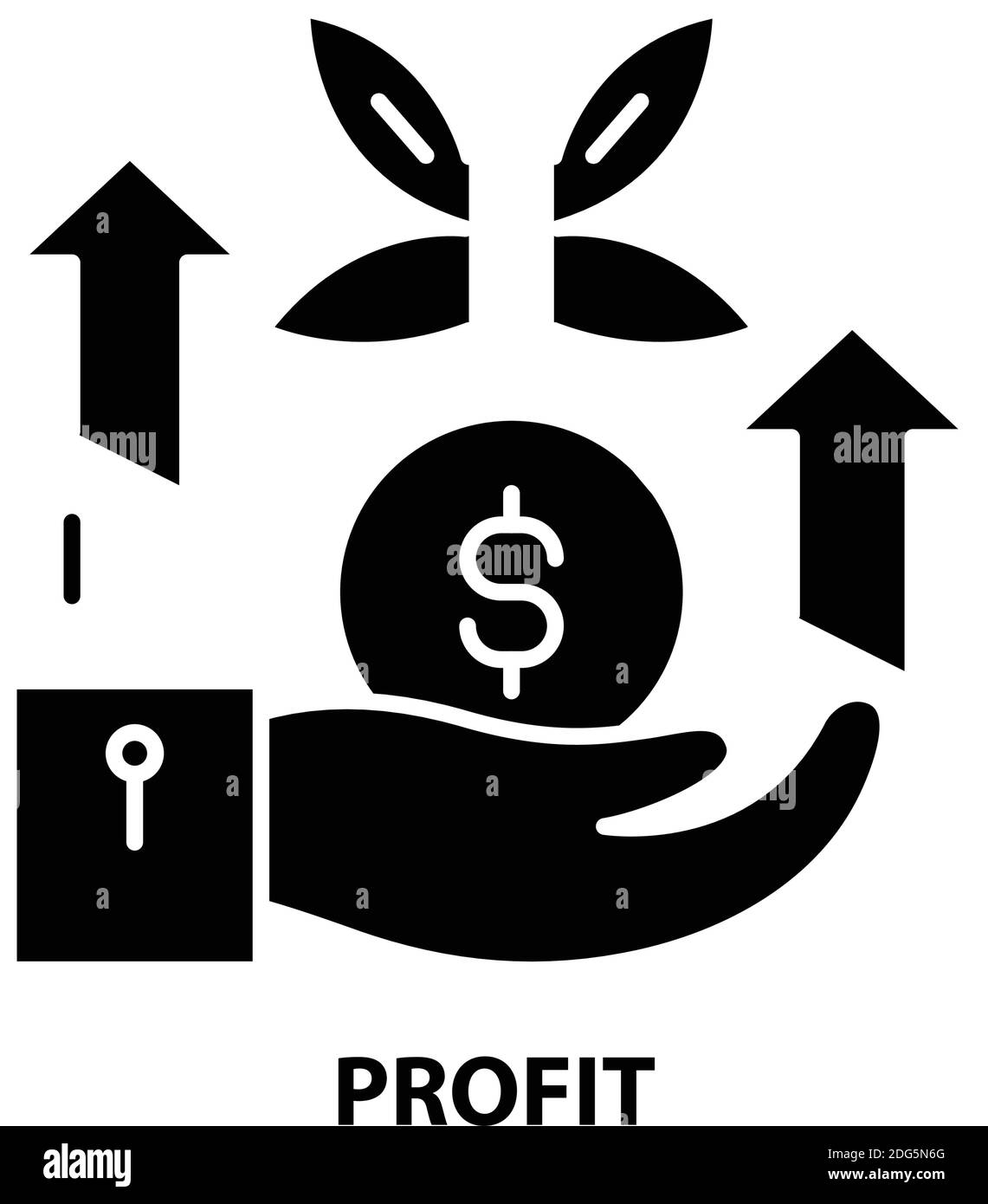 profit icon, black vector sign with editable strokes, concept ...