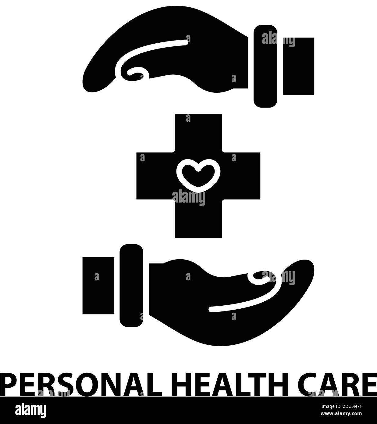 personal health care icon, black vector sign with editable strokes ...