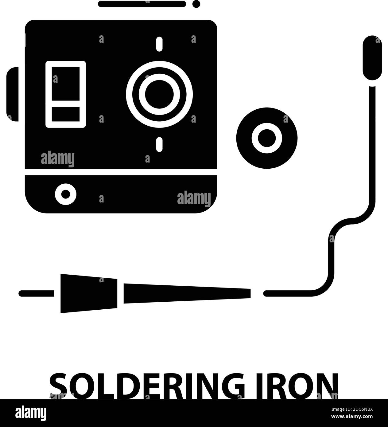 soldering iron symbol icon, black vector sign with editable strokes ...