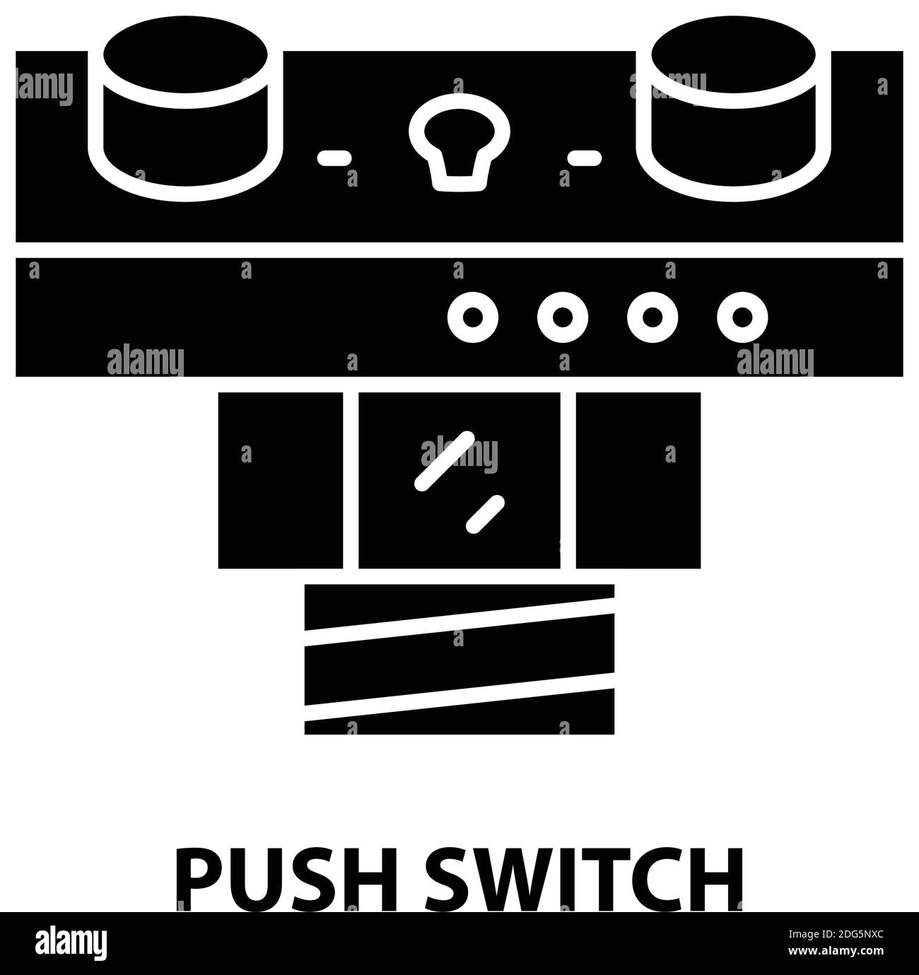 push switch icon, black vector sign with editable strokes, concept ...