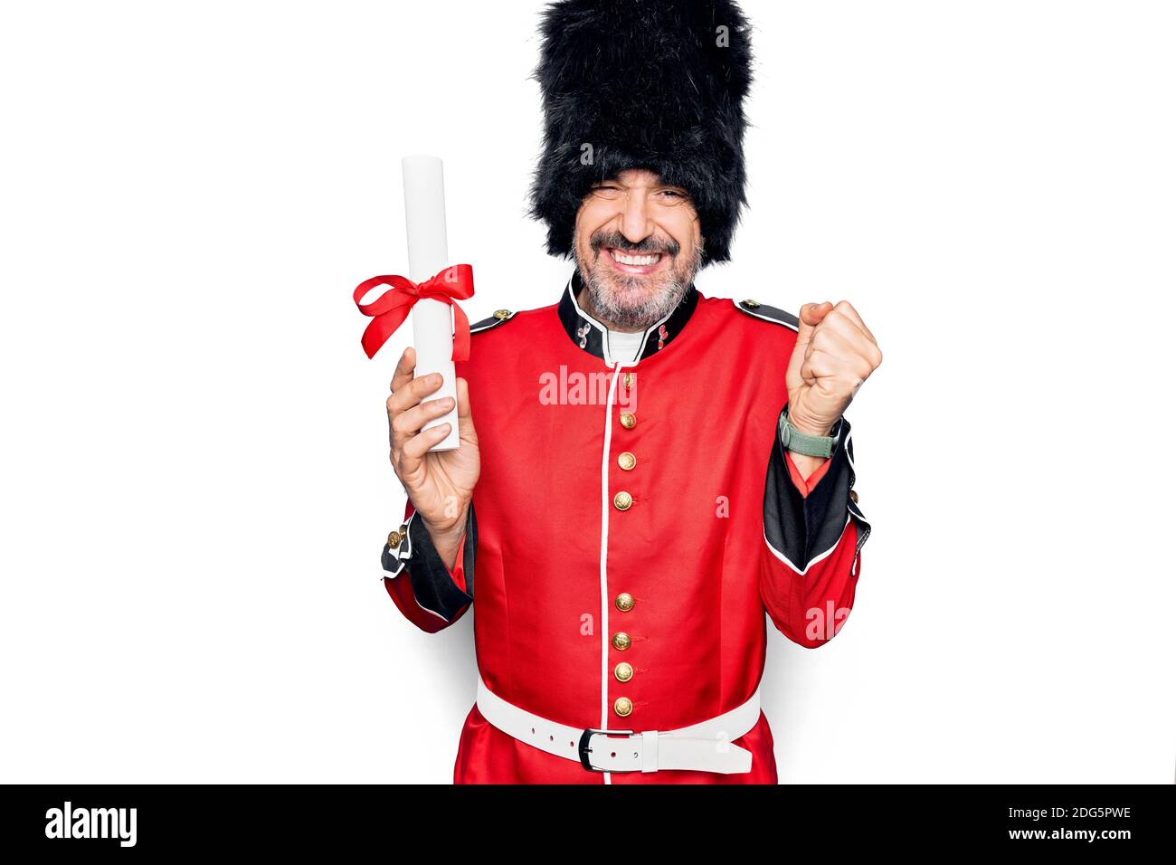 Happy security guard cheering hi-res stock photography and images - Alamy