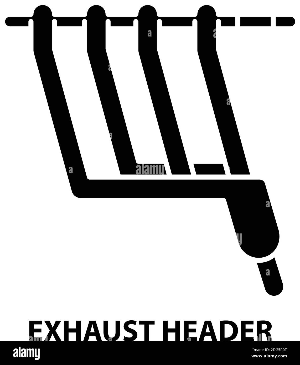 exhaust header icon, black vector sign with editable strokes, concept ...