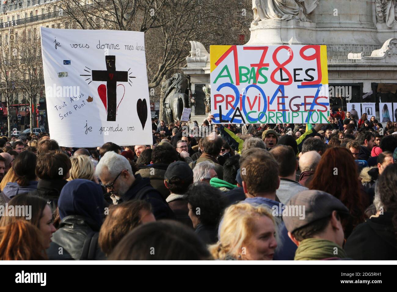 People participate in a protest against political corruption at Place ...