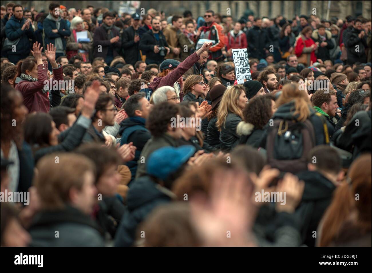 People participate in a protest against political corruption at Place ...