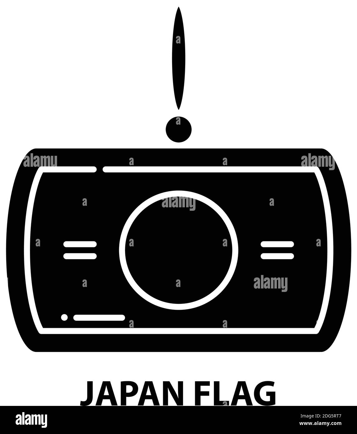 japan flag icon, black vector sign with editable strokes, concept ...