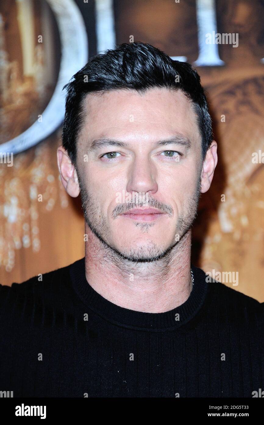 Luke Evans attending the Disney La Belle et la Bete (Beauty and the ...