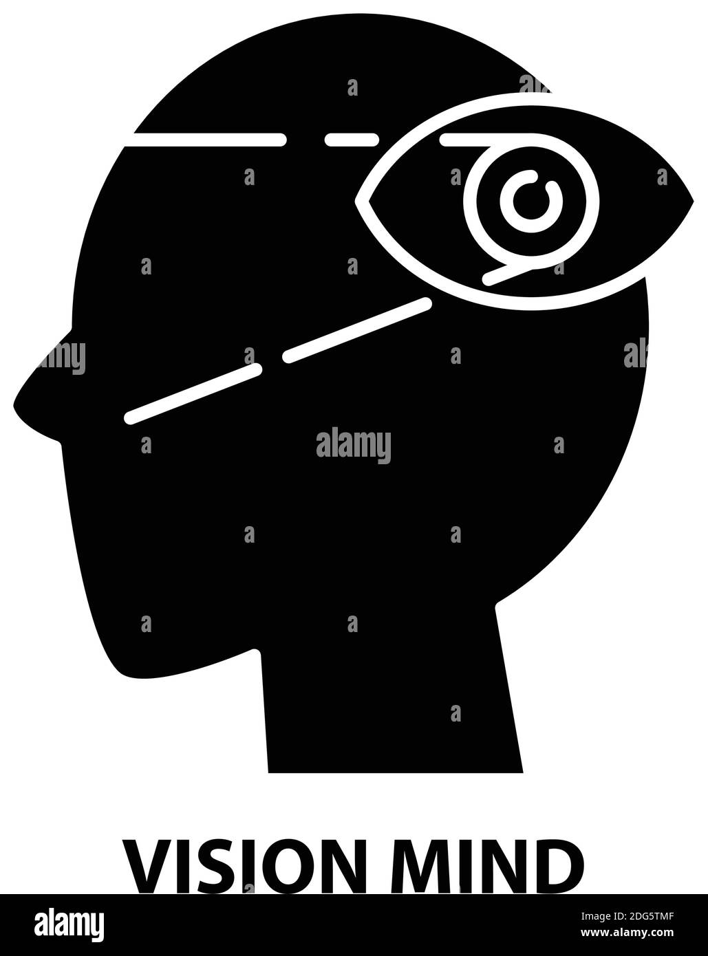 vision mind icon, black vector sign with editable strokes, concept ...