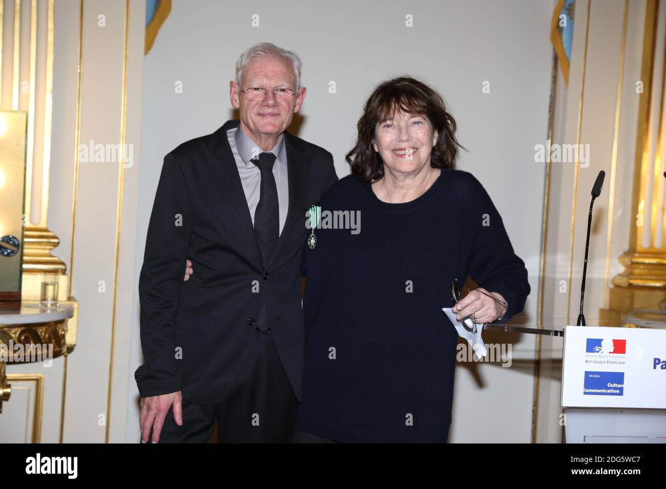 Philippe Lerichomme et Jane Birkin lors de la ceremonie de remise des ...