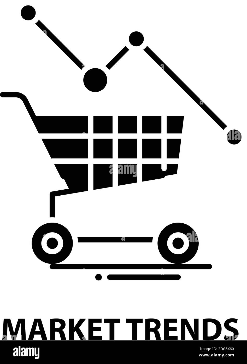 Market Trends Symbol Icon Black Vector Sign With Editable Strokes