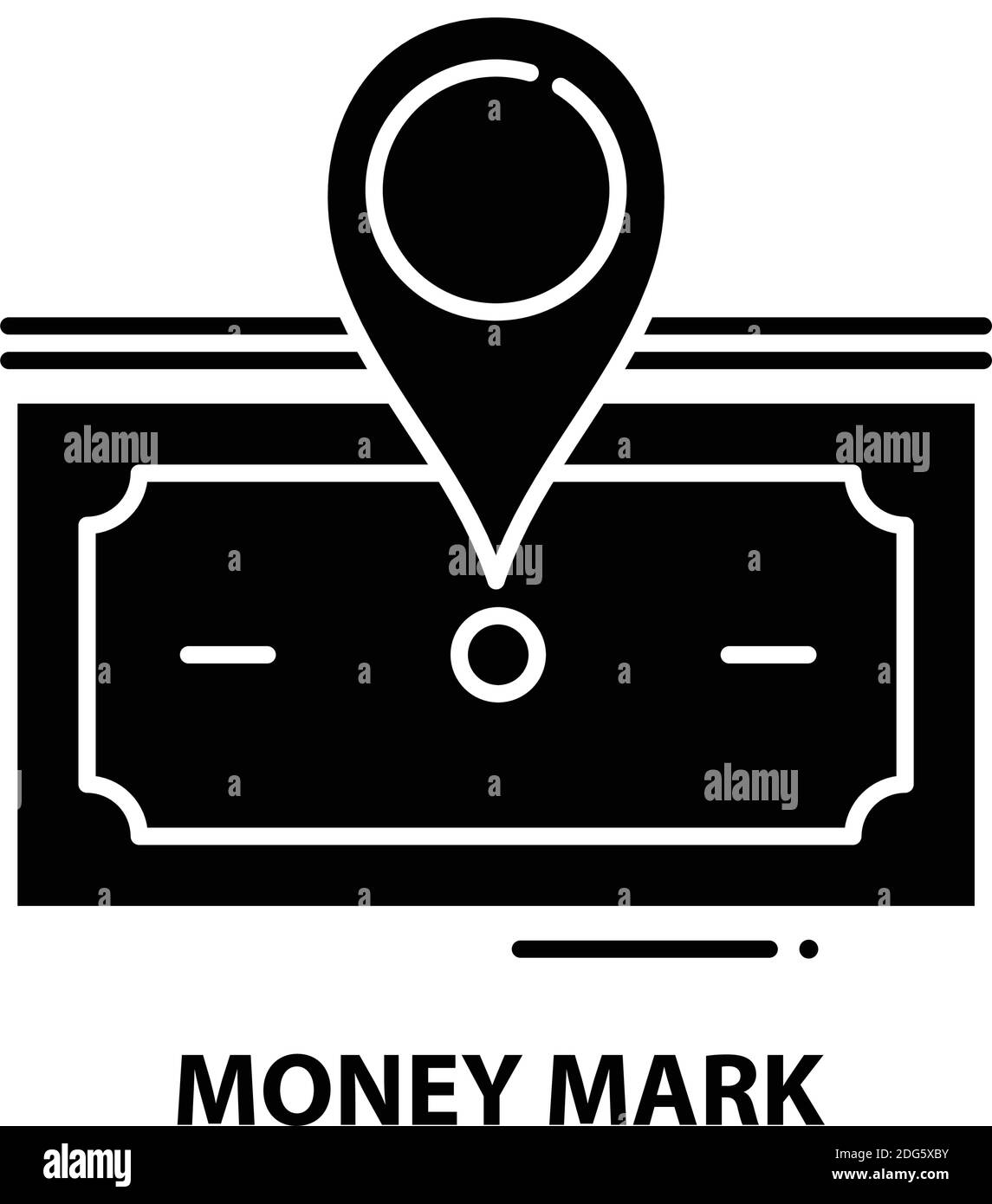 money mark icon, black vector sign with editable strokes, concept ...
