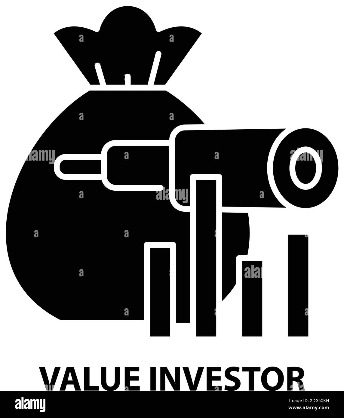 value investor icon, black vector sign with editable strokes, concept ...
