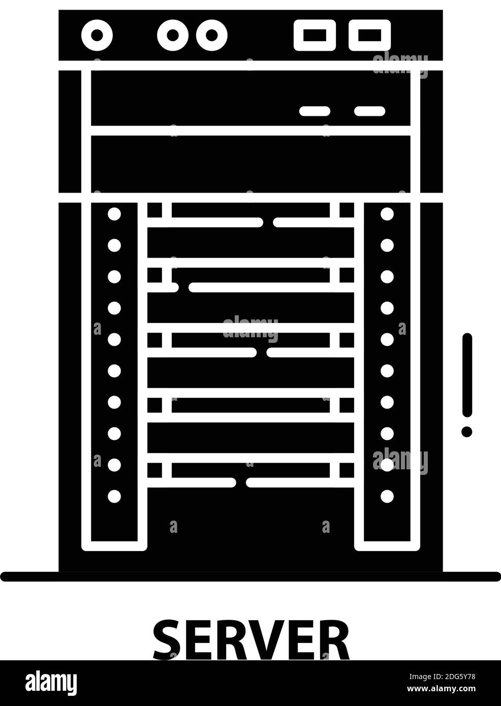 server symbol icon, black vector sign with editable strokes, concept ...