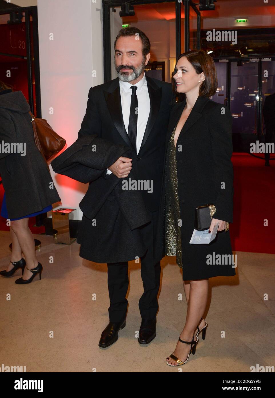 Jean Dujardin and Nathalie Pechalat during the 42nd Annual Cesar Cinema ...