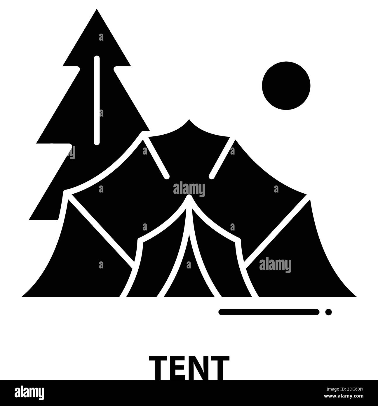 tent symbol icon, black vector sign with editable strokes, concept ...