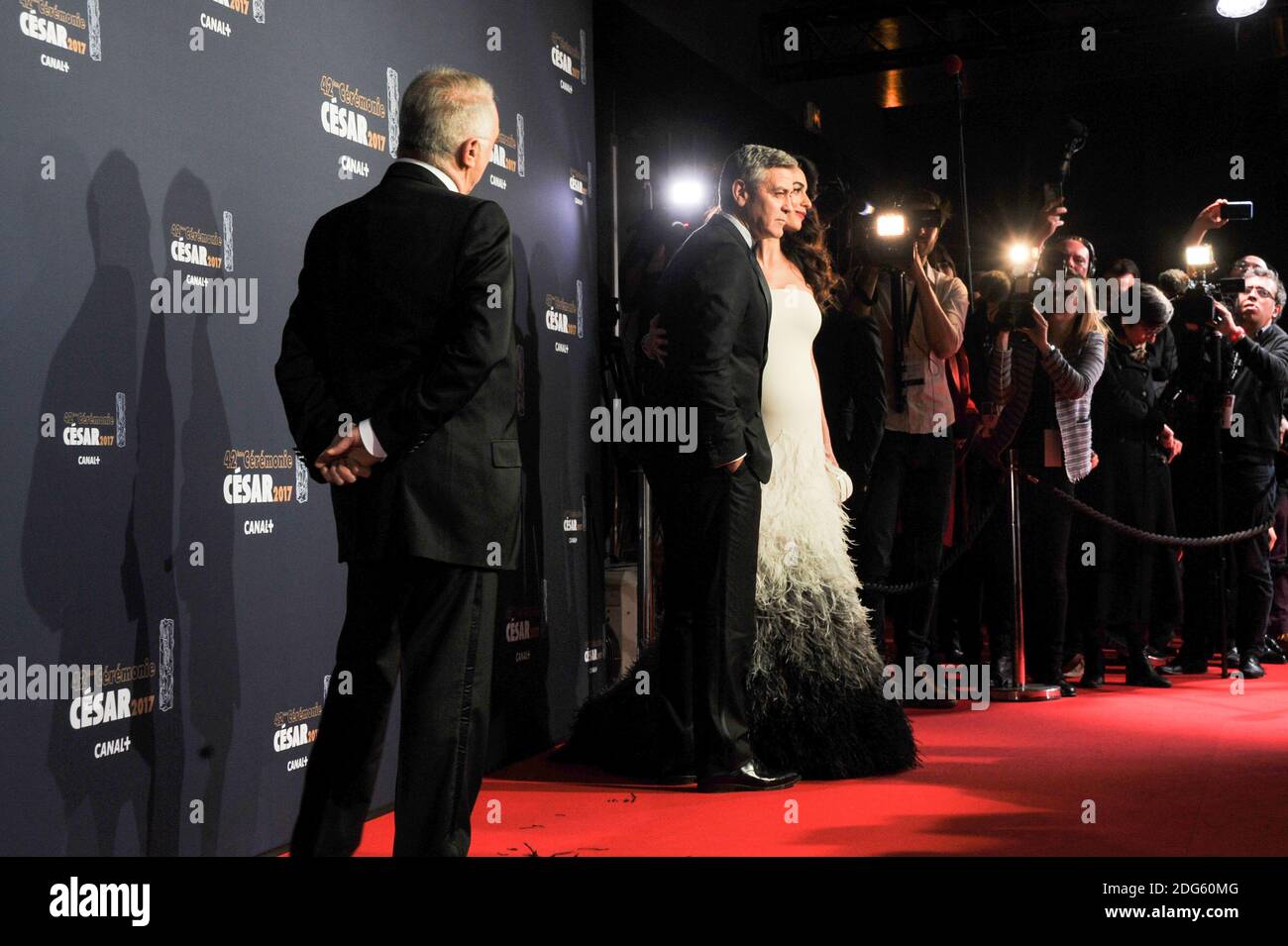 George Clooney and wife Amal during the 42nd Annual Cesar Film Awards ...