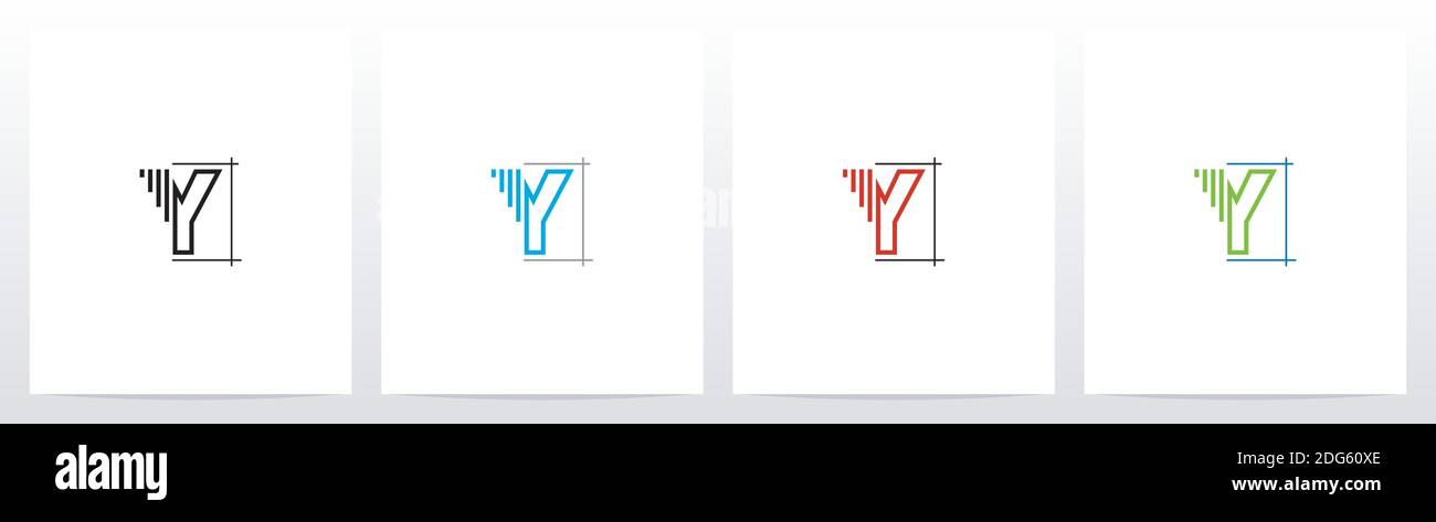 Blueprint Architecture Style Letter Logo Design Y Stock Vector Image ...