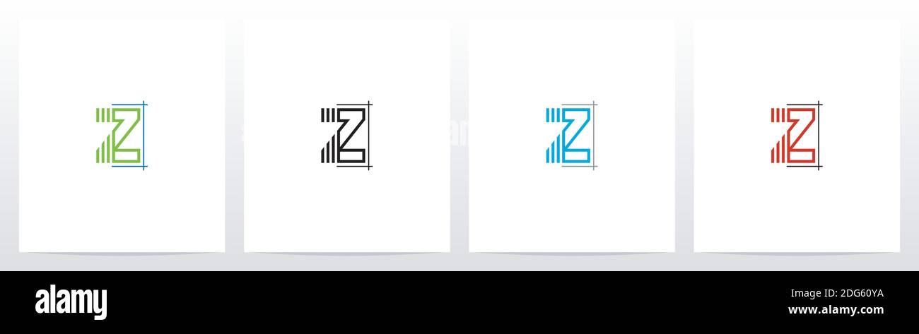 Blueprint Architecture Style Letter Logo Design Z Stock Vector Image ...