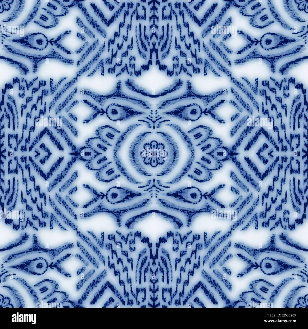 Seamless classic blue and white ceramic design Stock Photo - Alamy