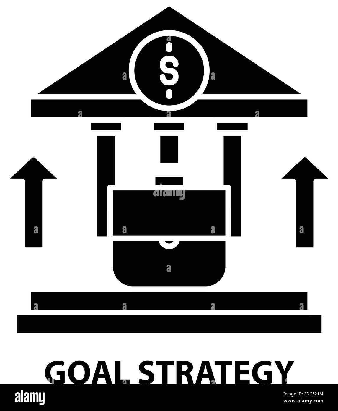 goal strategy icon, black vector sign with editable strokes, concept ...