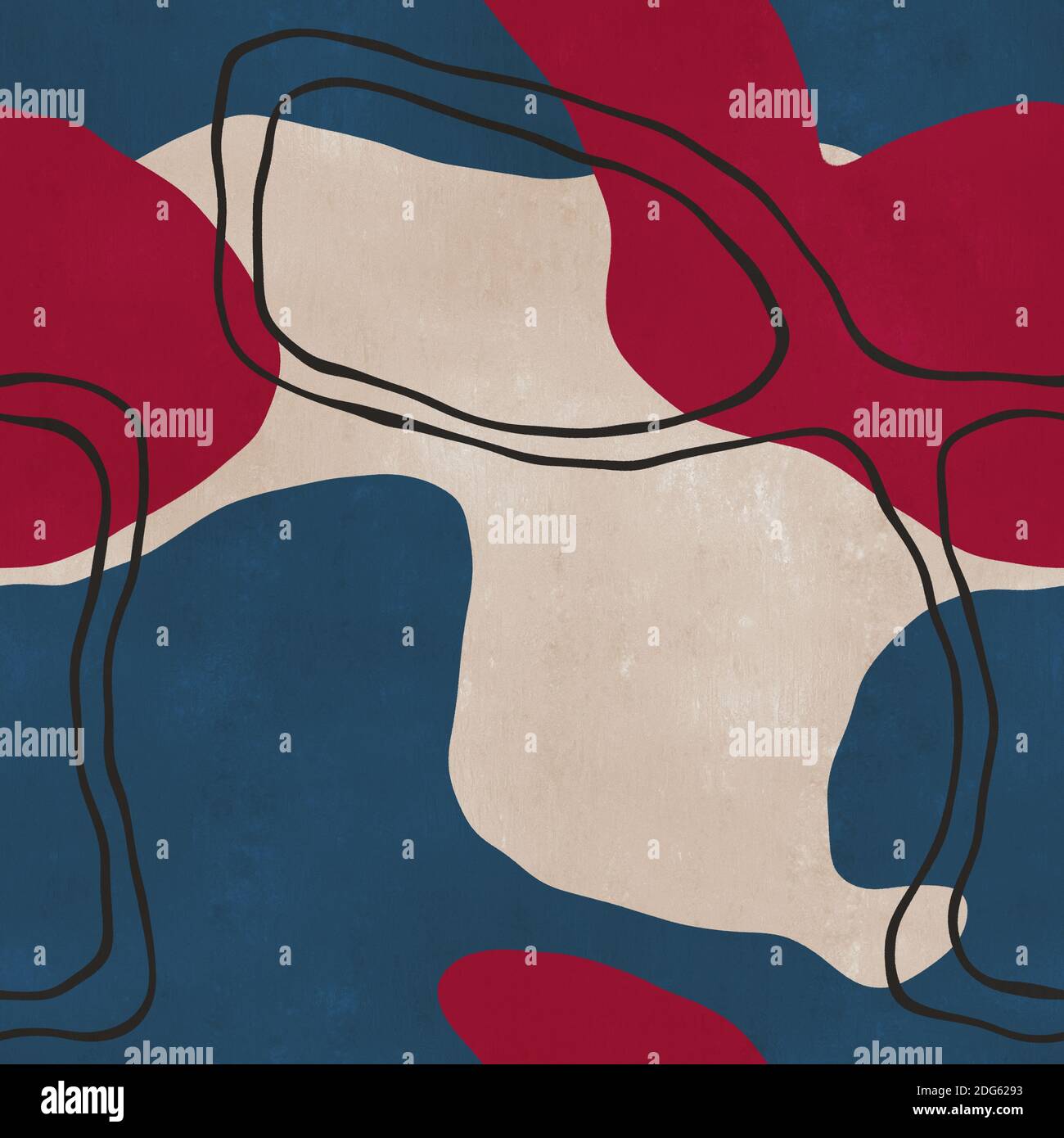 Seamless organic rounded curvy shapes naive design Stock Photo - Alamy