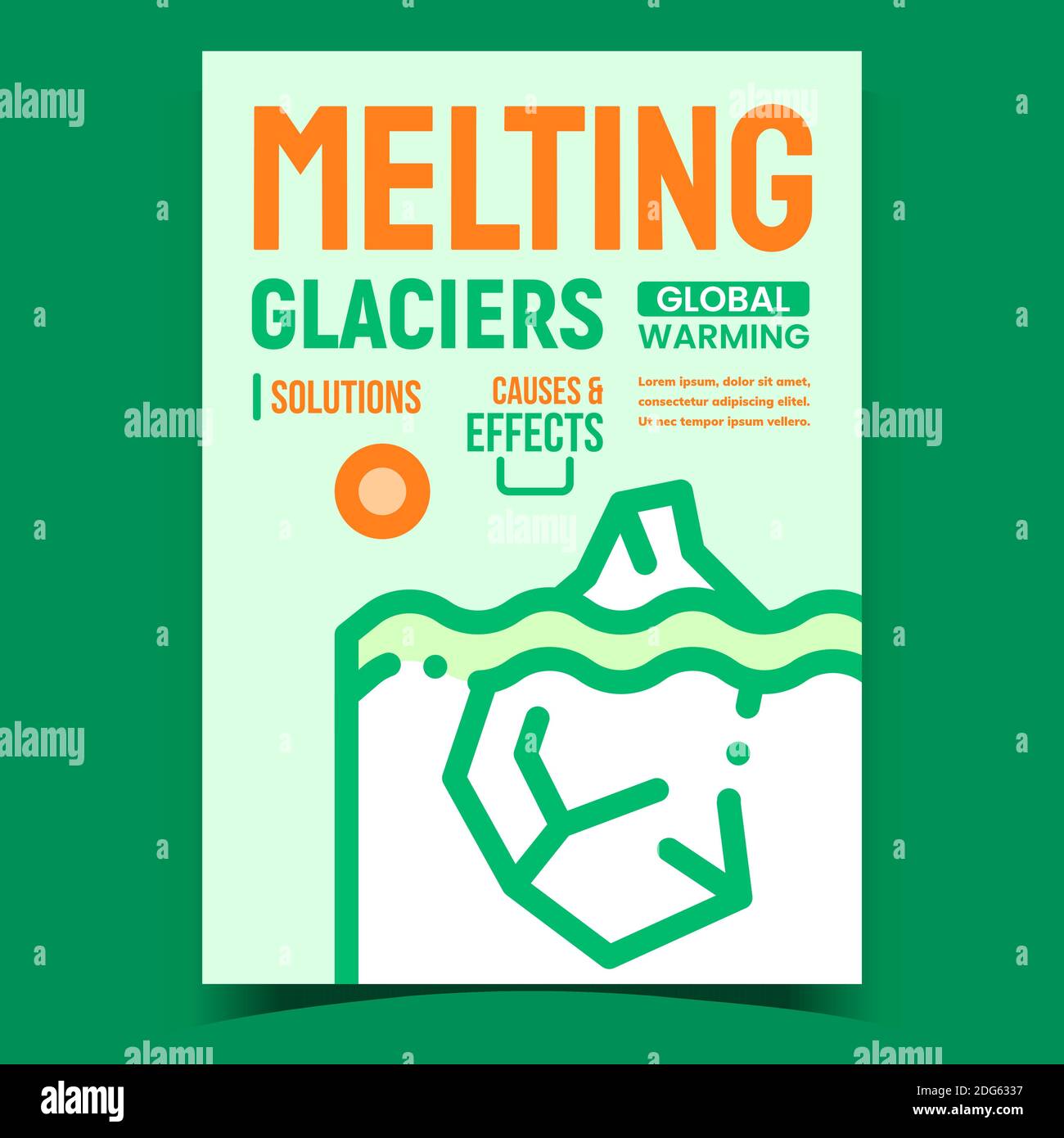 Melting Glaciers Creative Promotion Poster Vector Stock Vector Image ...