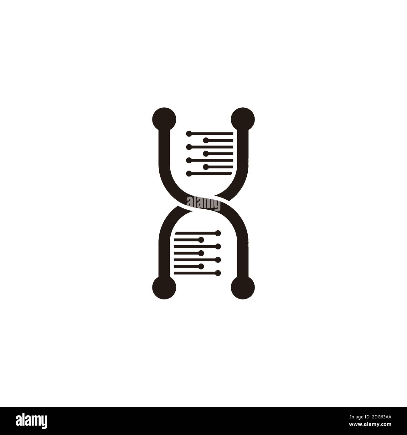 linked dna flat geometric line design symbol vector Stock Vector Image ...