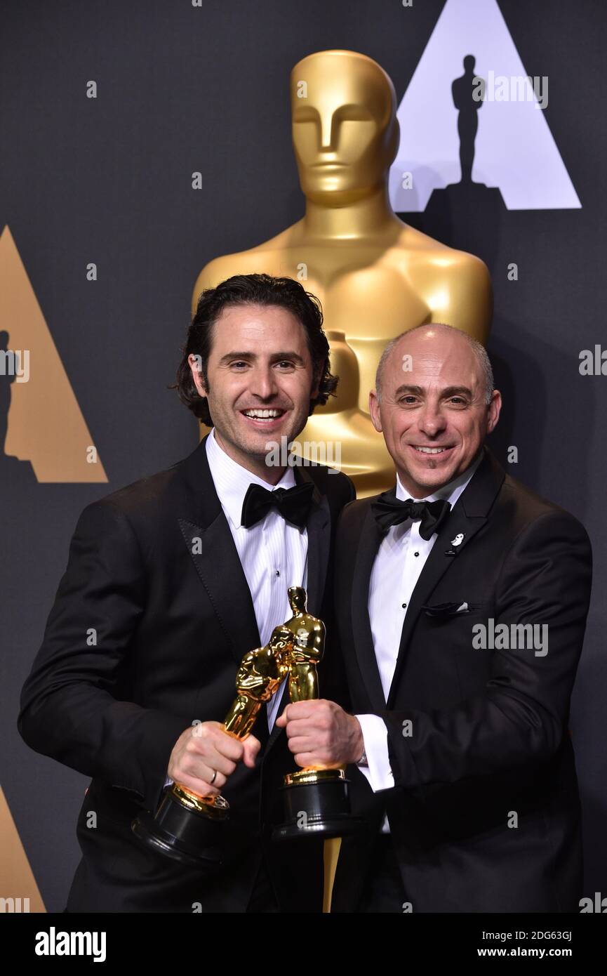 Director Alan Barillaro (L) and producer Marc Sondheimer, winners of ...