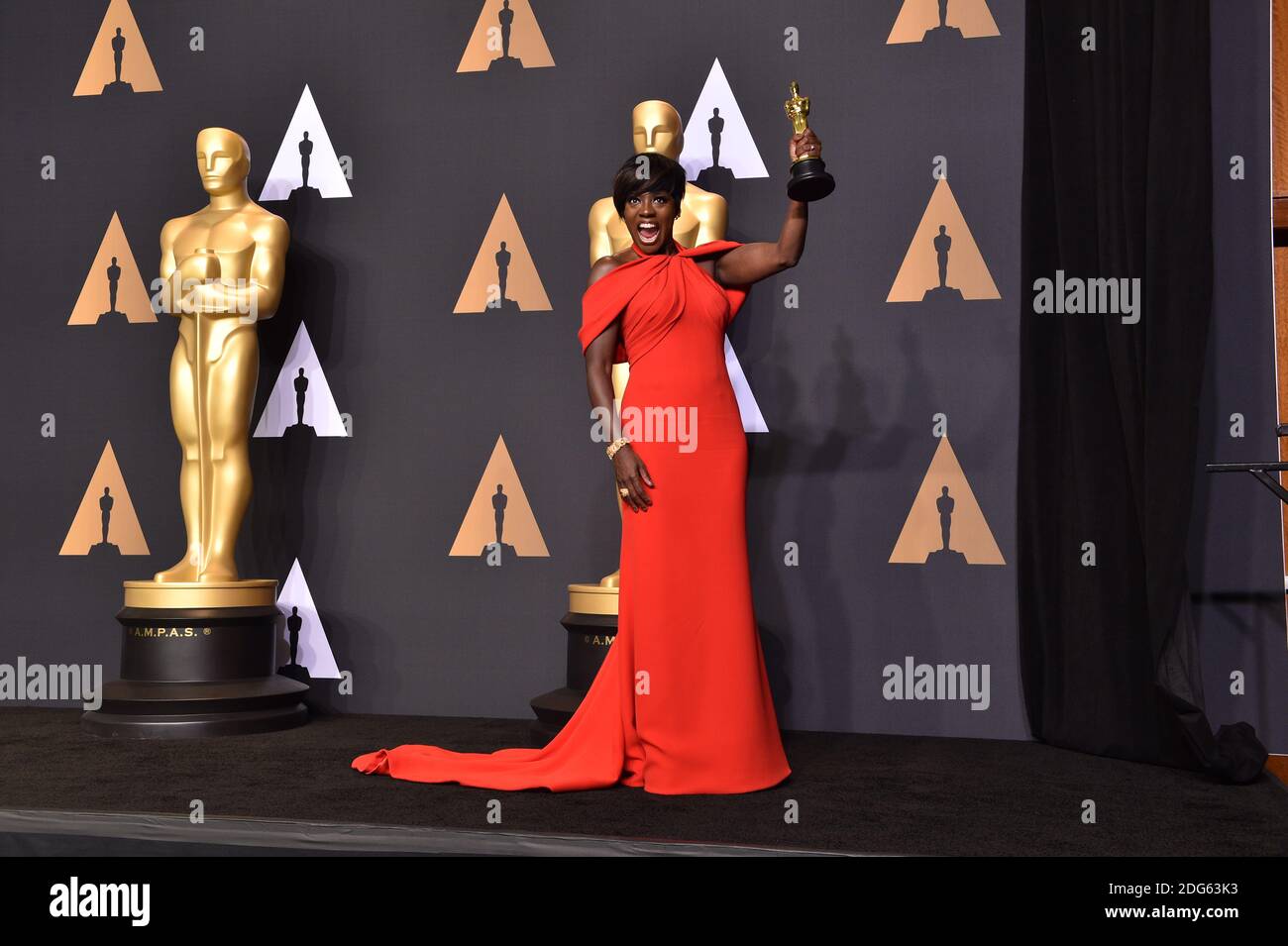 Viola Davis, winner of the Best Supporting Actress award for Fences, in the press room at the ...