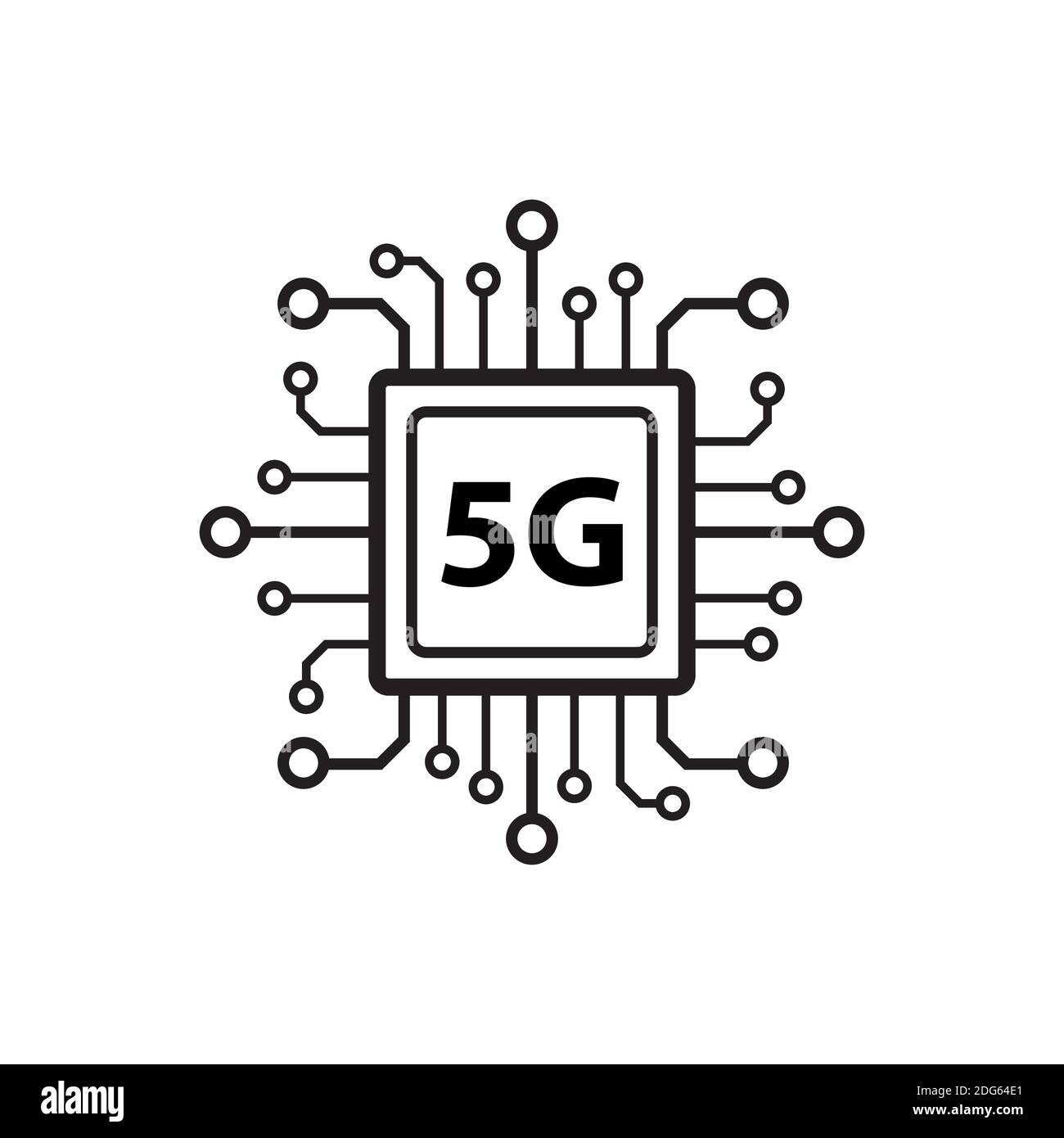 5G processor chip vector icon symbol for graphic design, logo, web site ...