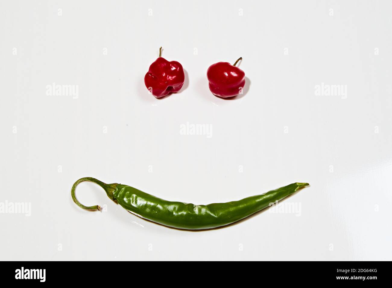 Vegetable chilli, chile face on white backgroung Stock Photo - Alamy