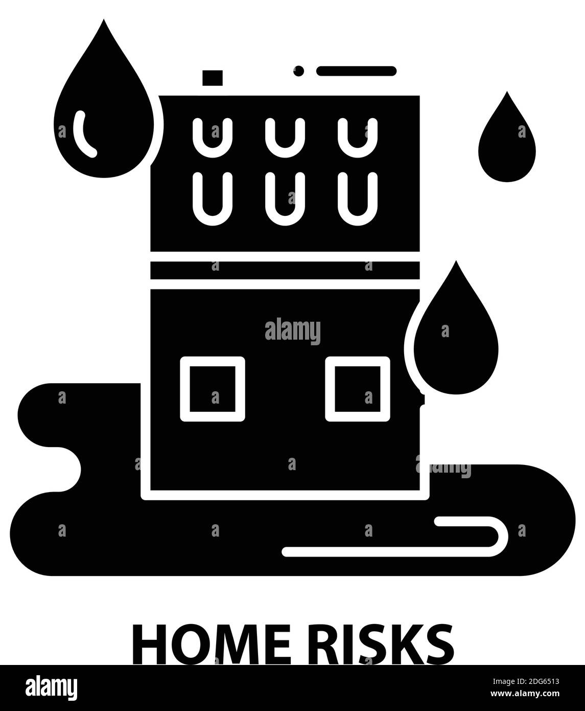 home risks icon, black vector sign with editable strokes, concept ...