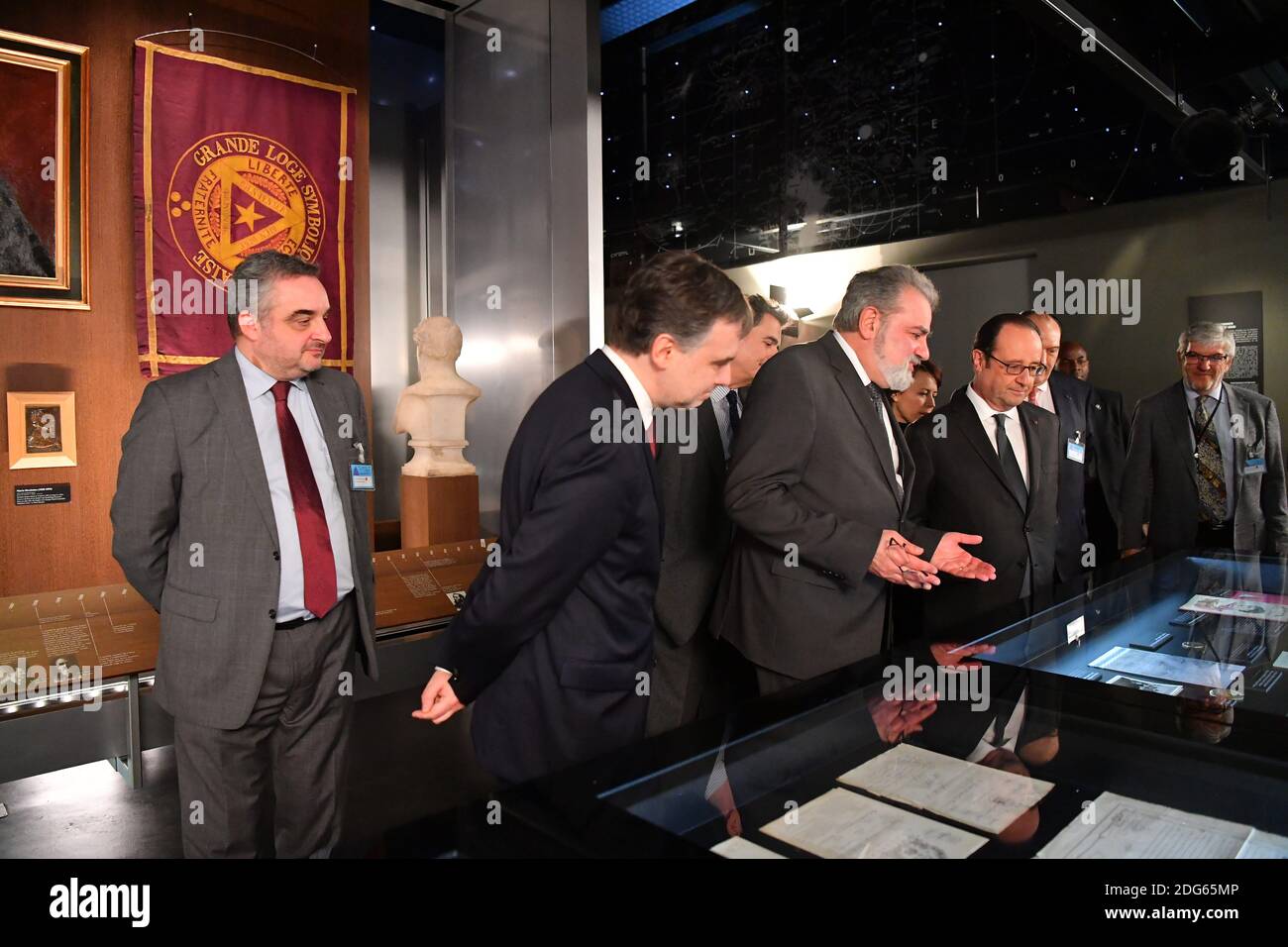 President Francois Hollande visits Musee de la Franc-Maconnerie to mark ...