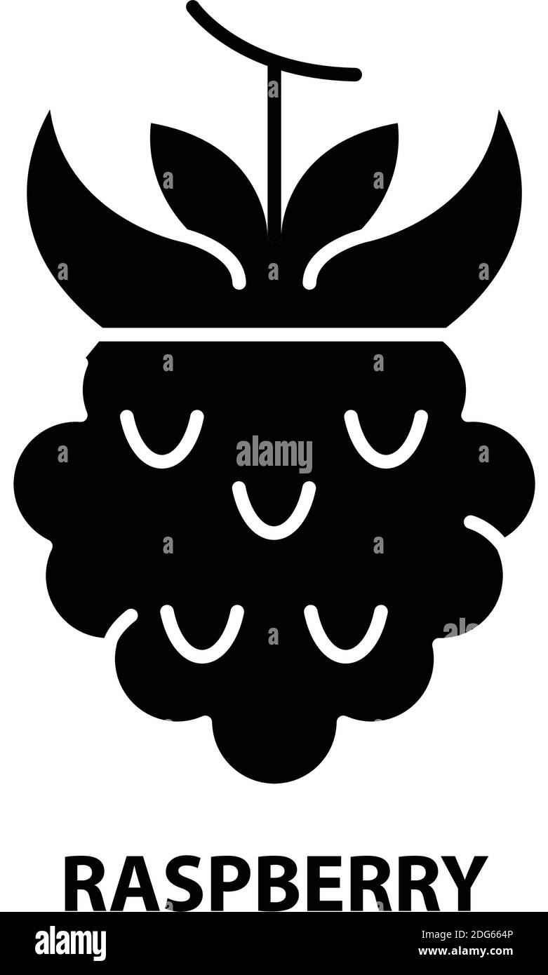 raspberry icon, black vector sign with editable strokes, concept ...