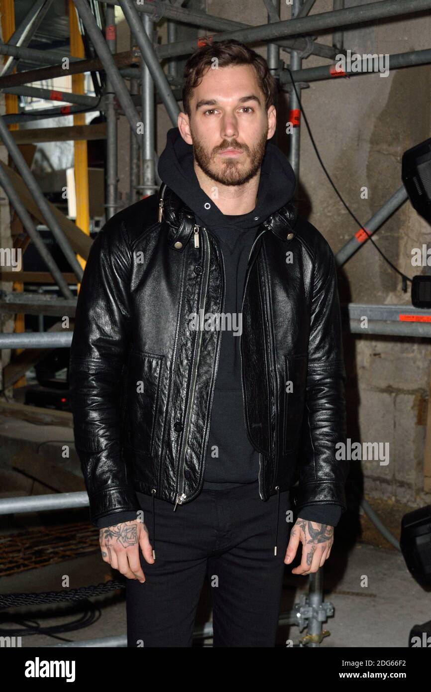 David Alexander Flinn arriving at the Saint Laurent show during Paris ...