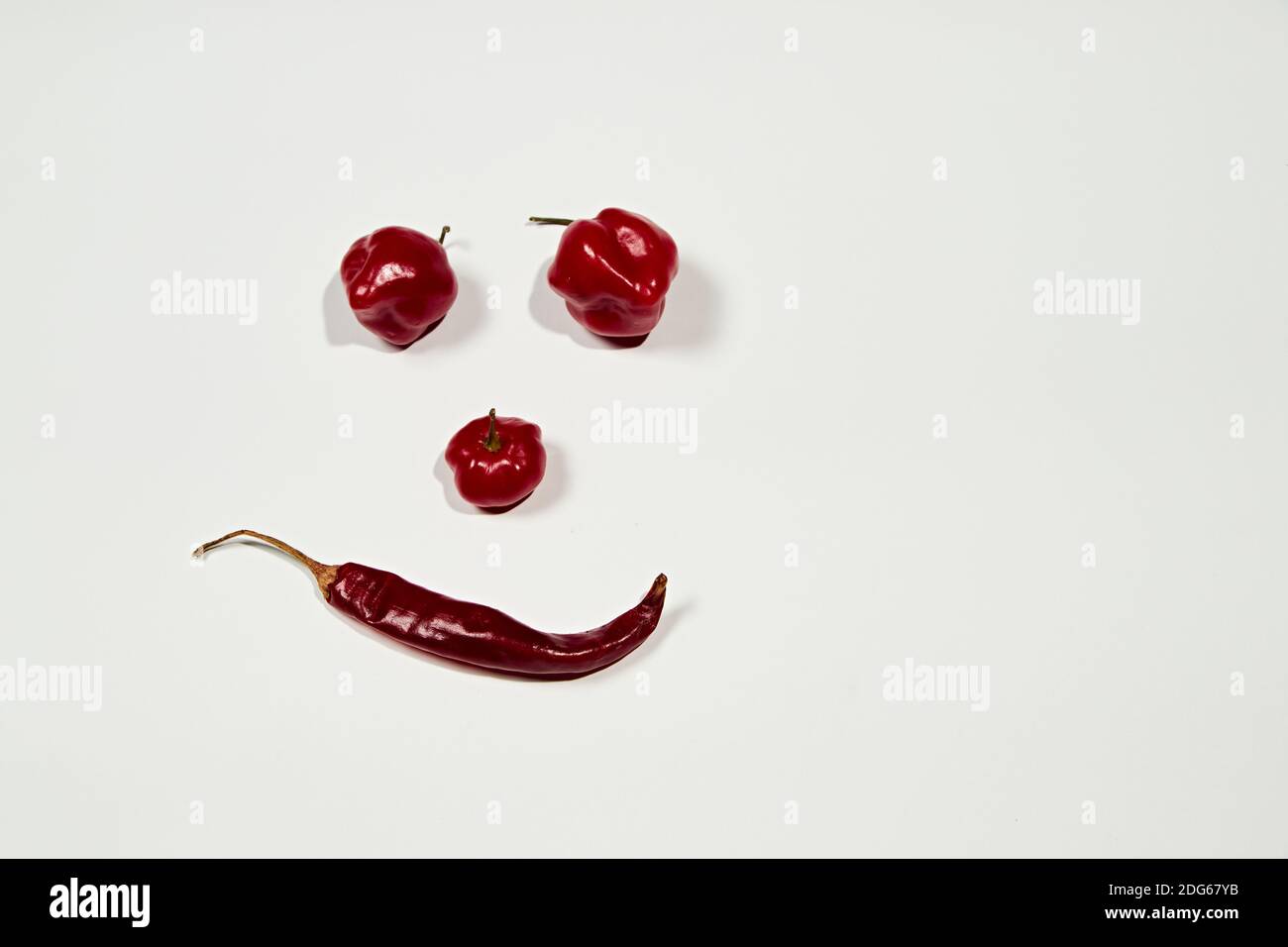 Vegetable chilli, chile face on white backgroung Stock Photo - Alamy
