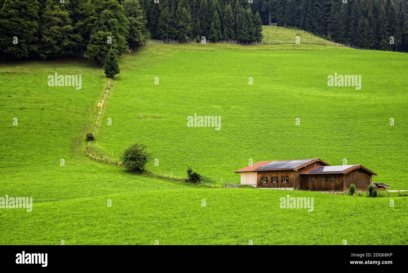 Barn on the Alm Stock Photo - Alamy