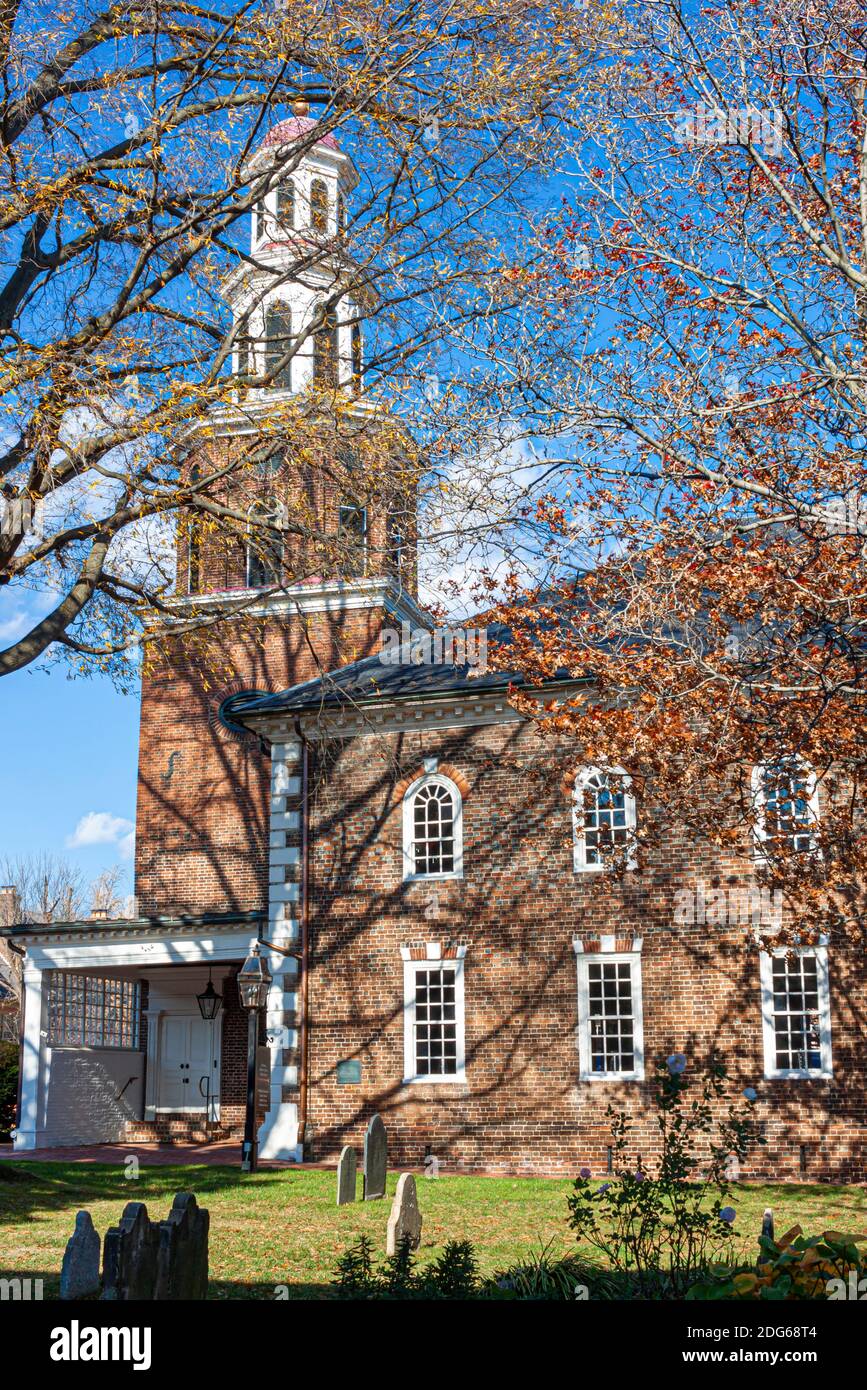Historic Christ Church of Alexandria, Virginia (built in 1773). This is ...
