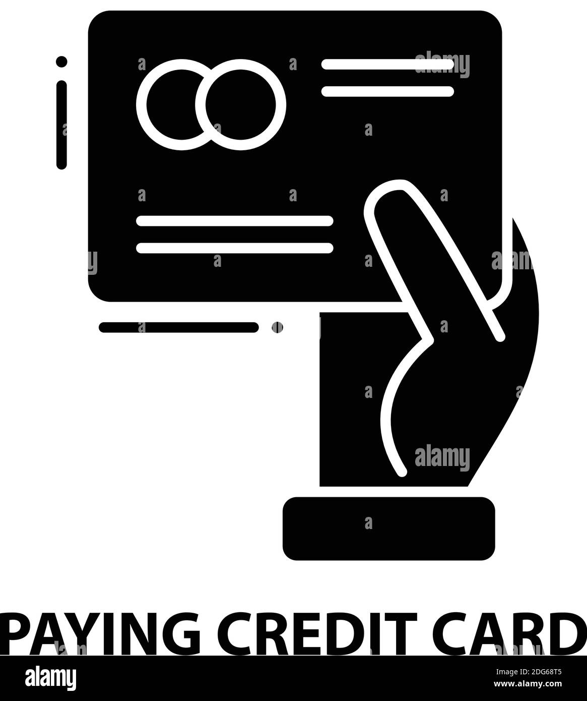 paying credit card icon, black vector sign with editable strokes ...