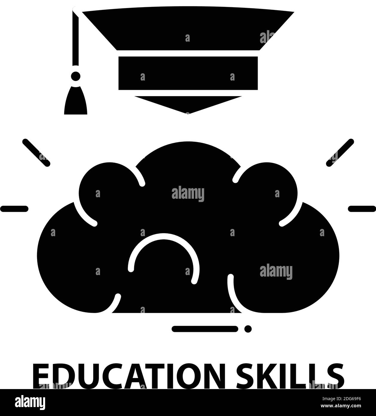 education skills sign icon, black vector sign with editable strokes ...