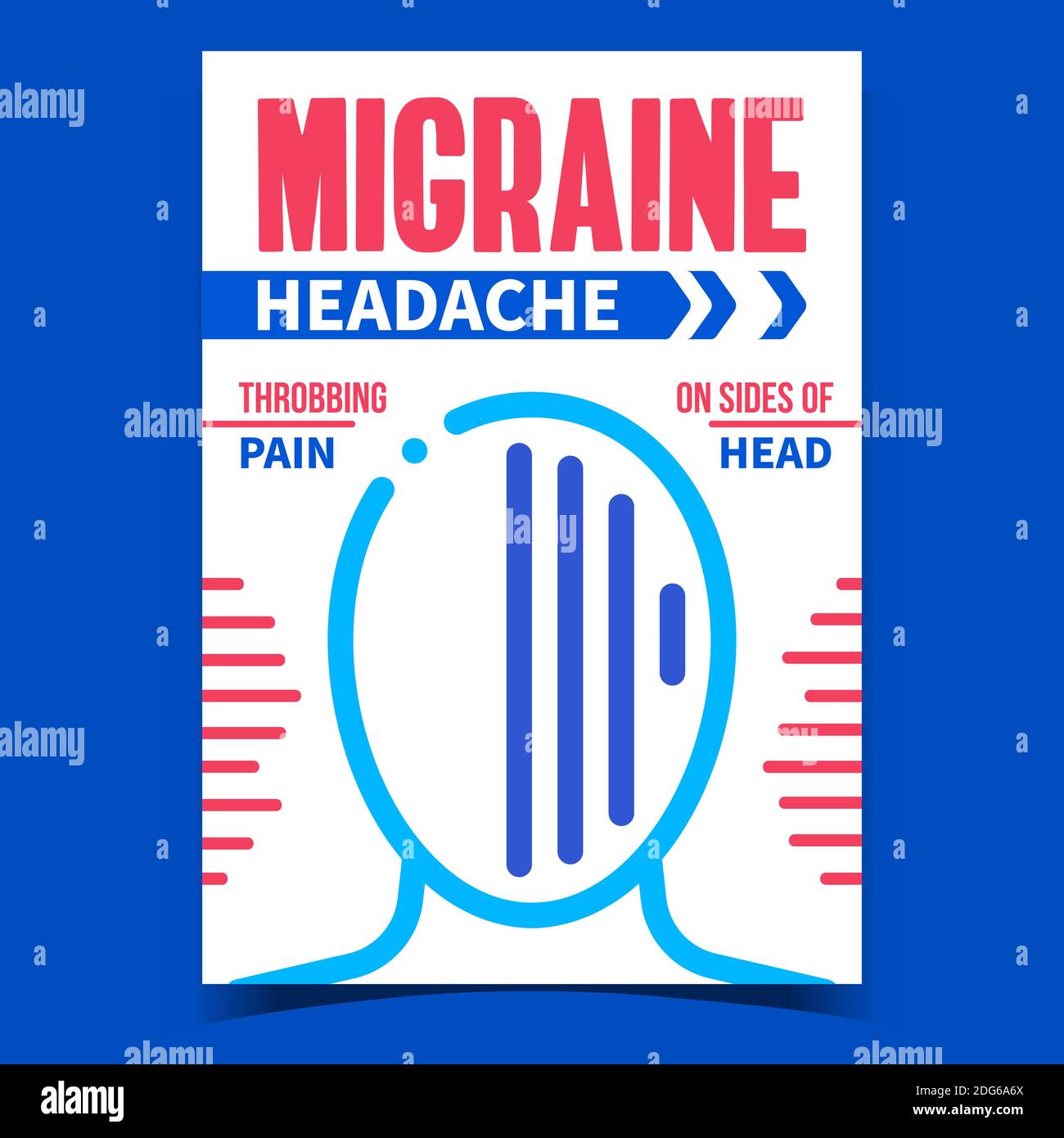 Migraine Headache Creative Promotion Banner Vector Stock Vector Image ...