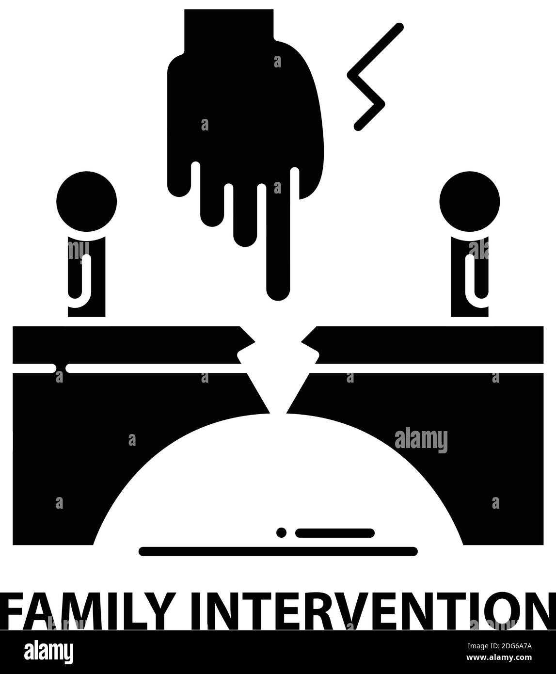 family intervention icon, black vector sign with editable strokes ...
