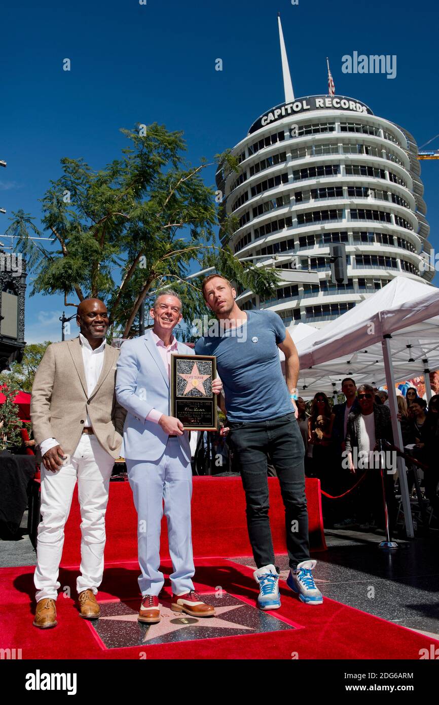 LA Reid and Chris Martin attend the ceremony honoring Radio personality ...