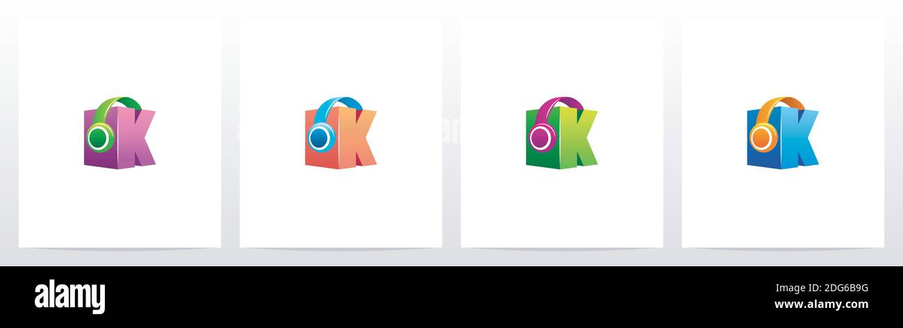 Headphones On Box Of Letter K Stock Vector Image & Art - Alamy