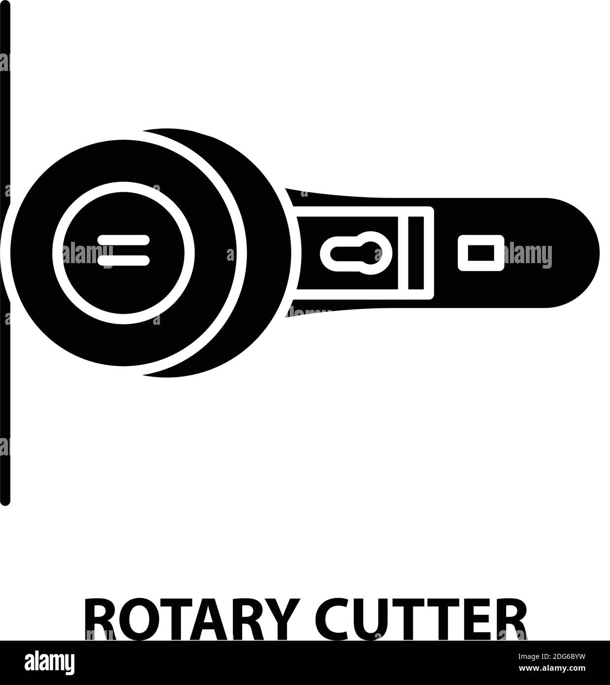 rotary cutter symbol icon, black vector sign with editable strokes ...